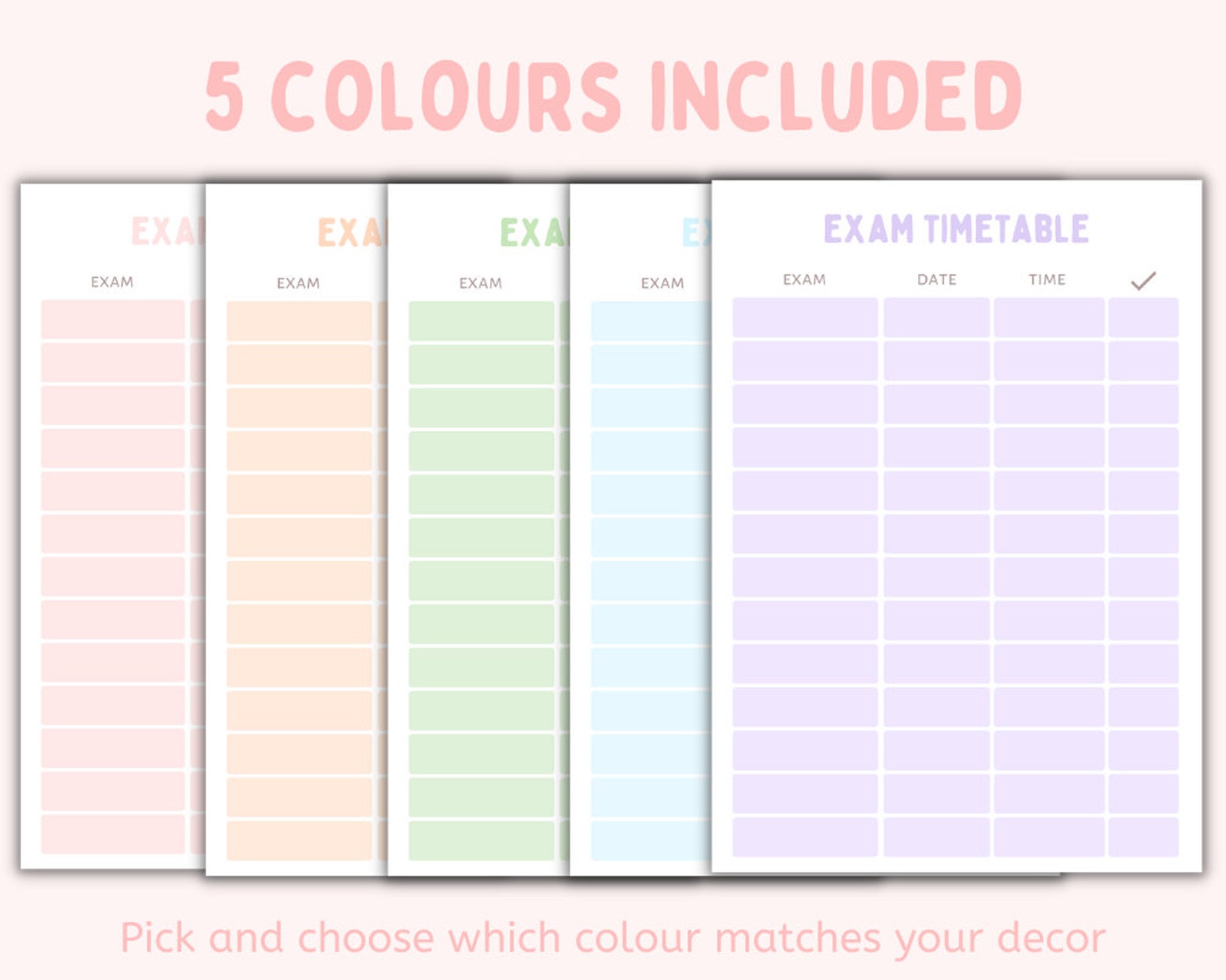 Exam Season Timetable Planner Printable Template Study PDF Printable ...