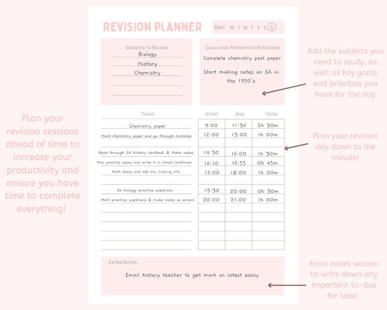 Exam Revision Printable Template Bundle Digital Study Resources ...