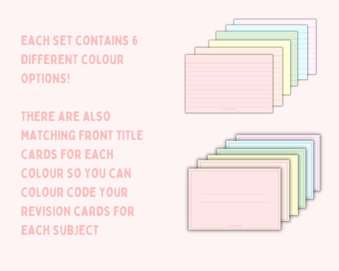 Printable Revision Cards Digital Revision Resources Goodnotes Study ...