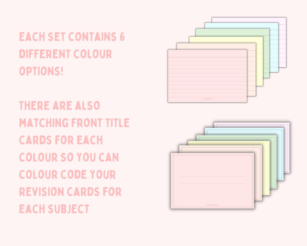 Printable Revision Cards Digital Revision Resources Goodnotes Study ...