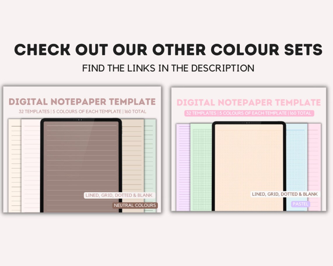 Aesthetic Note Taking Template, Digital Notepaper for Goodnotes ...