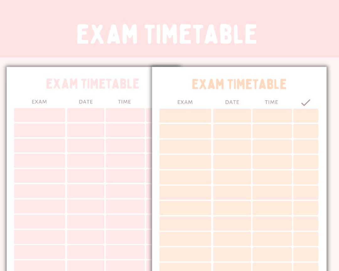 Exam Season Timetable Planner Printable Template Study PDF Printable ...
