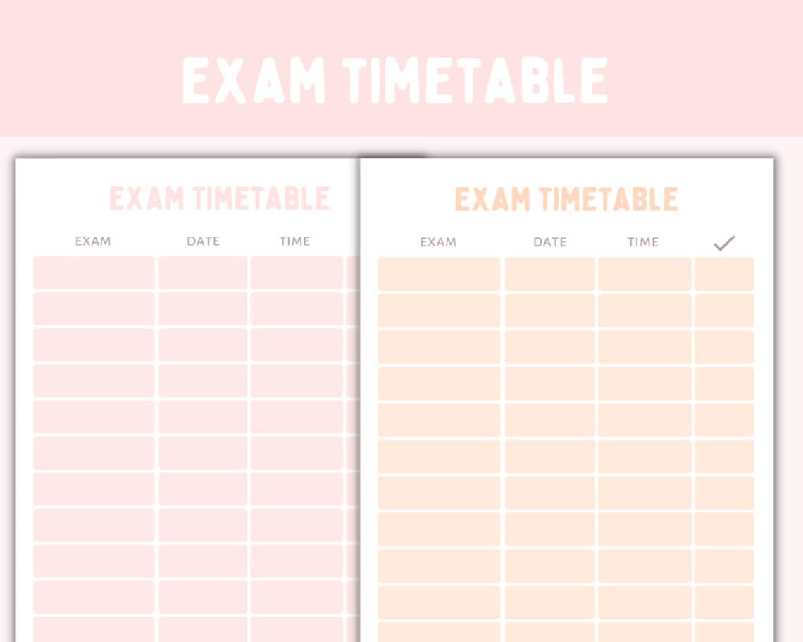 Exam Season Timetable Planner Printable Template Study PDF Printable ...