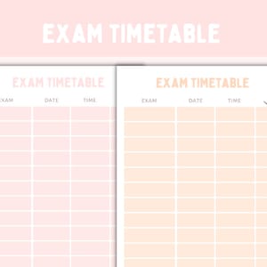 Exam Season Timetable Planner Printable Template Study PDF Printable ...