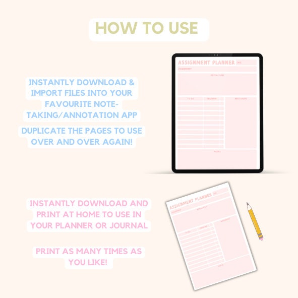 Assignment Progress Tracker, Digital Homework Planner, Digital Study ...