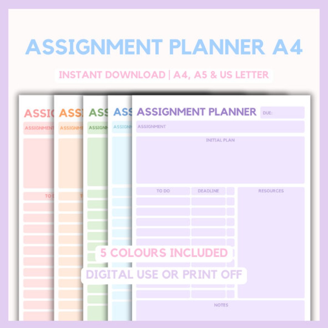 Assignment Progress Tracker, Digital Homework Planner, Digital Study ...