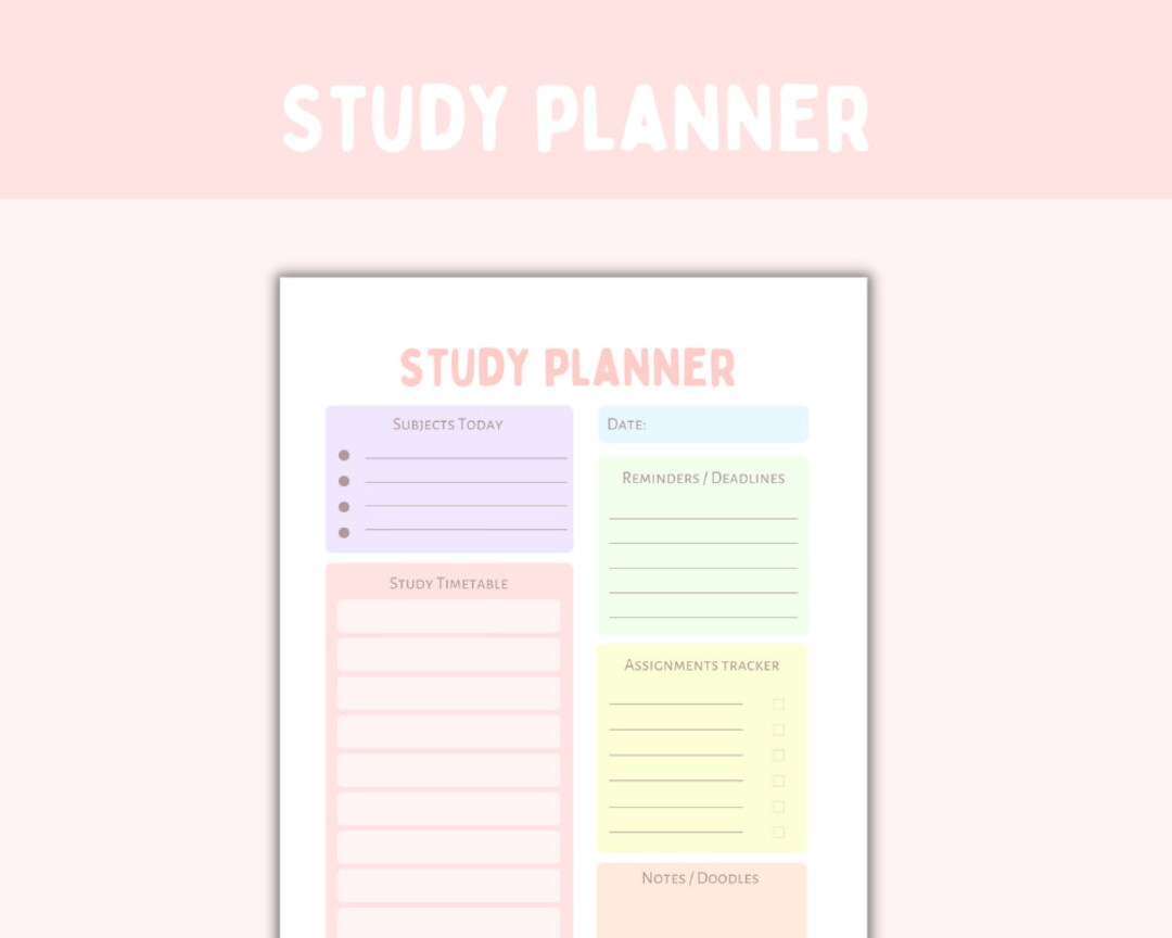 Study Planner Printable Student Daily Goodnotes Planner Template ...