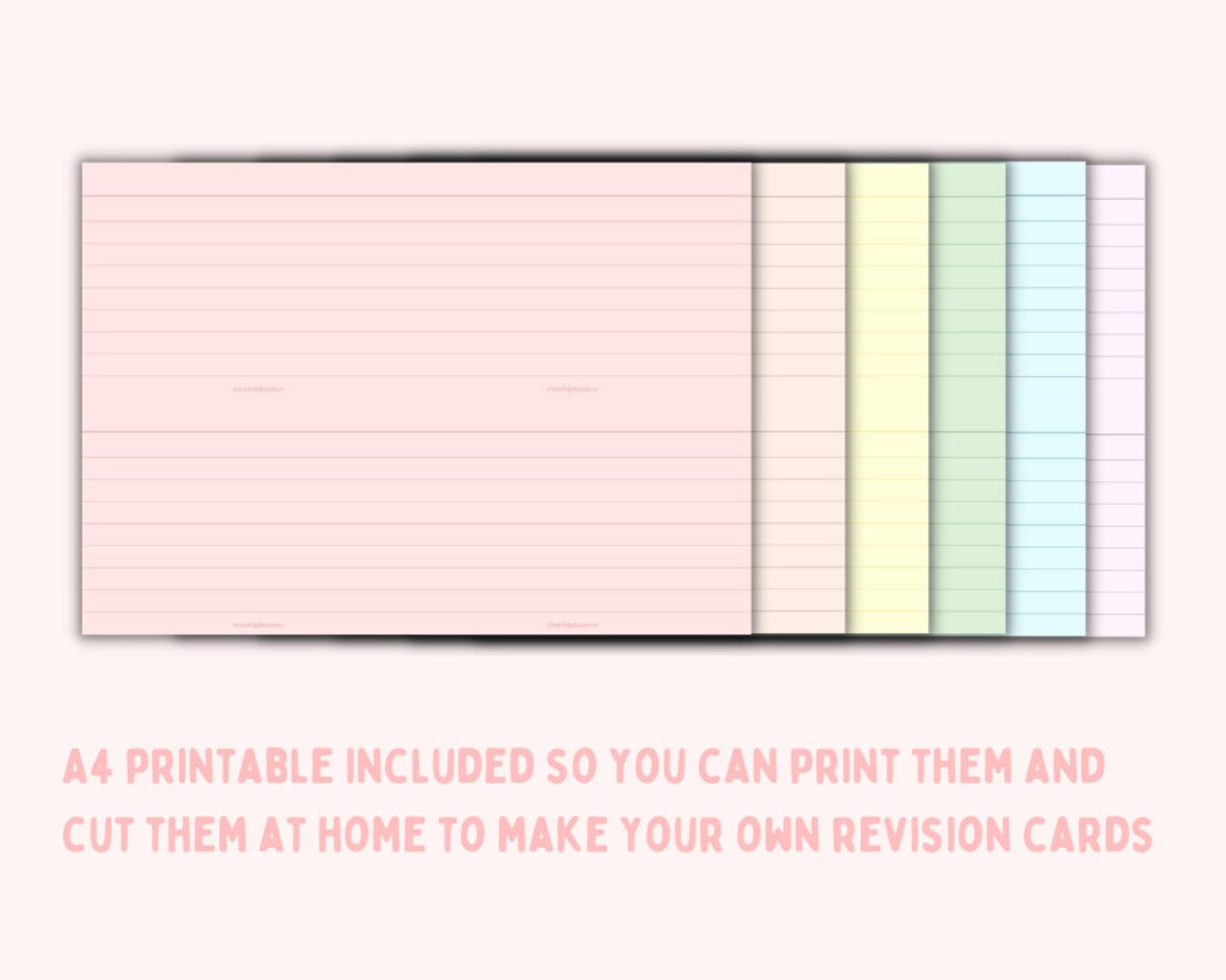 Printable Revision Cards Digital Revision Resources Goodnotes Study ...
