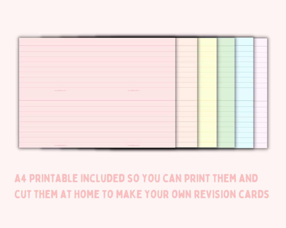Printable Revision Cards Digital Revision Resources Goodnotes Study ...
