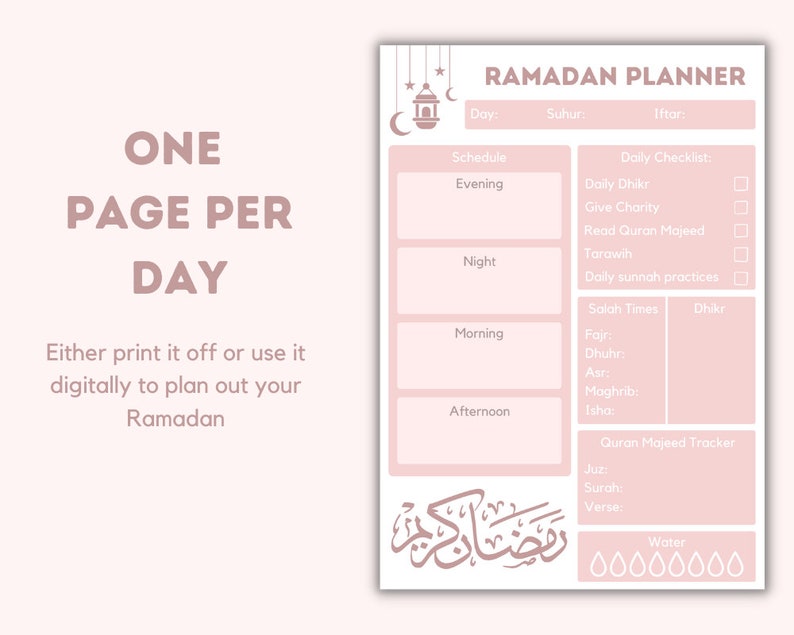 Ramadan Daily Journal Printable Digital Ramadan 2024 Planner Muslim ...