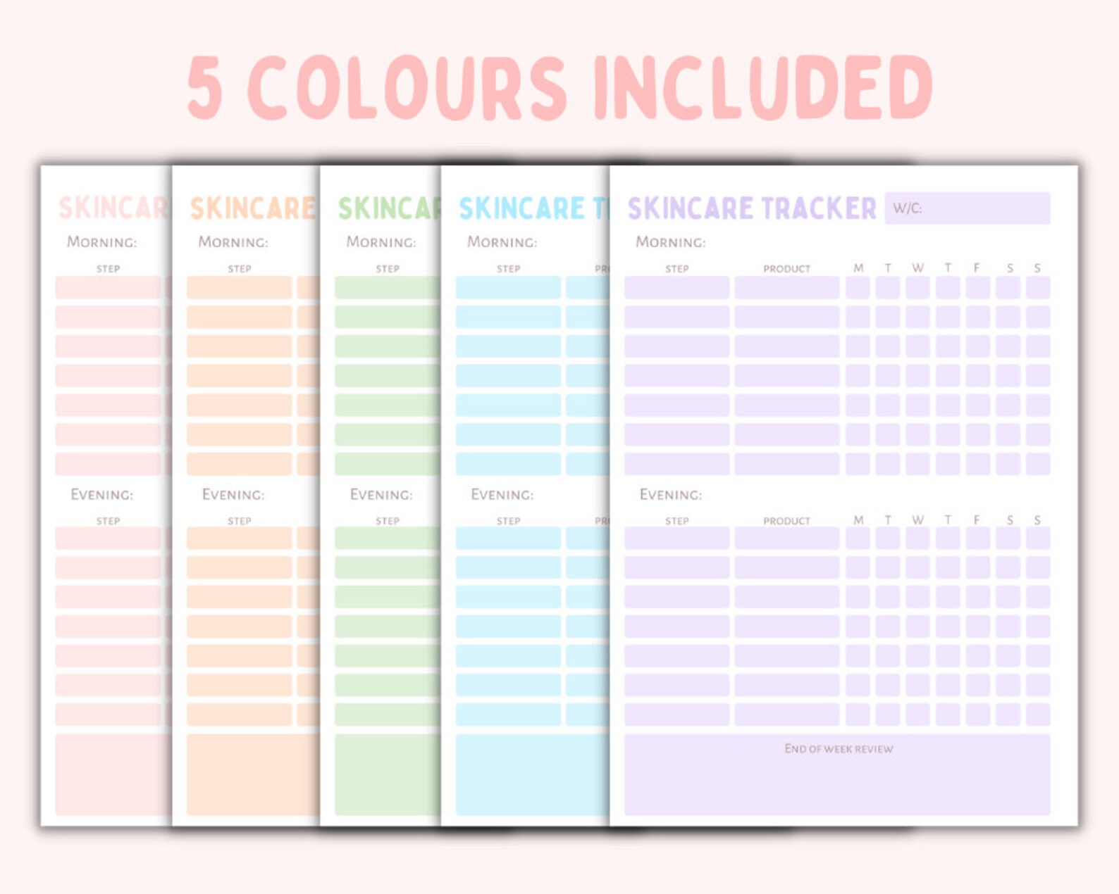 Skincare Routine Tracker Printable Beauty Routine Self Care Planner ...