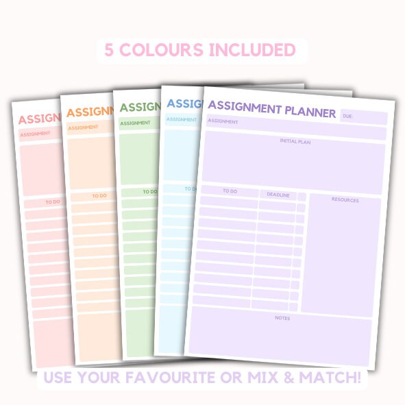 Assignment Progress Tracker, Digital Homework Planner, Digital Study ...