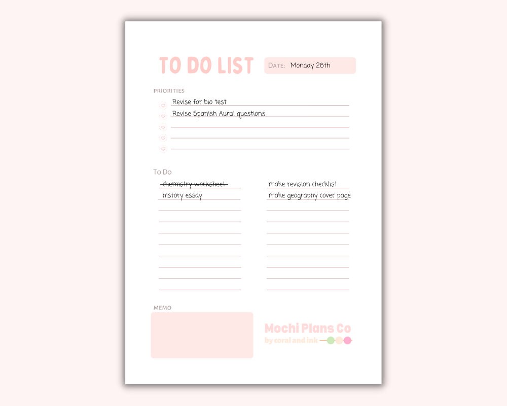 To Do List Planner Printable Goodnotes Digital Planner Etsy UK