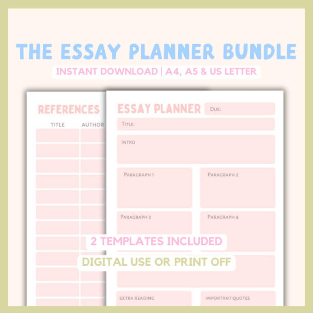 Student Essay Plan Template Bundle, Reference Tracker, Digital Study ...