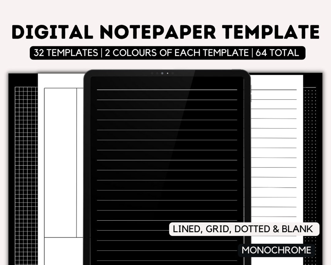 Aesthetic Note Taking Template, Digital Notepaper for Goodnotes ...