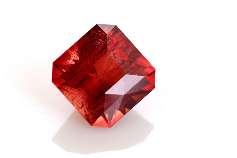 4A Deep Red, Oregon Sunstone 5.34ct Best Color. Corner Square - Etsy