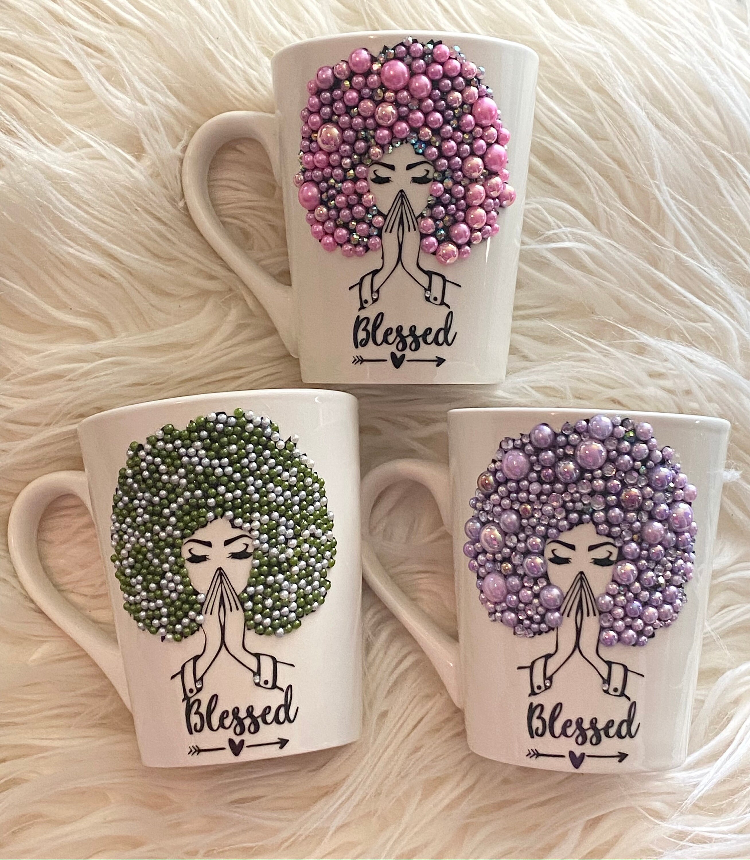 Blessed Praying Hands Bling Mugcoffee Mugpersonalized Crafts - Etsy