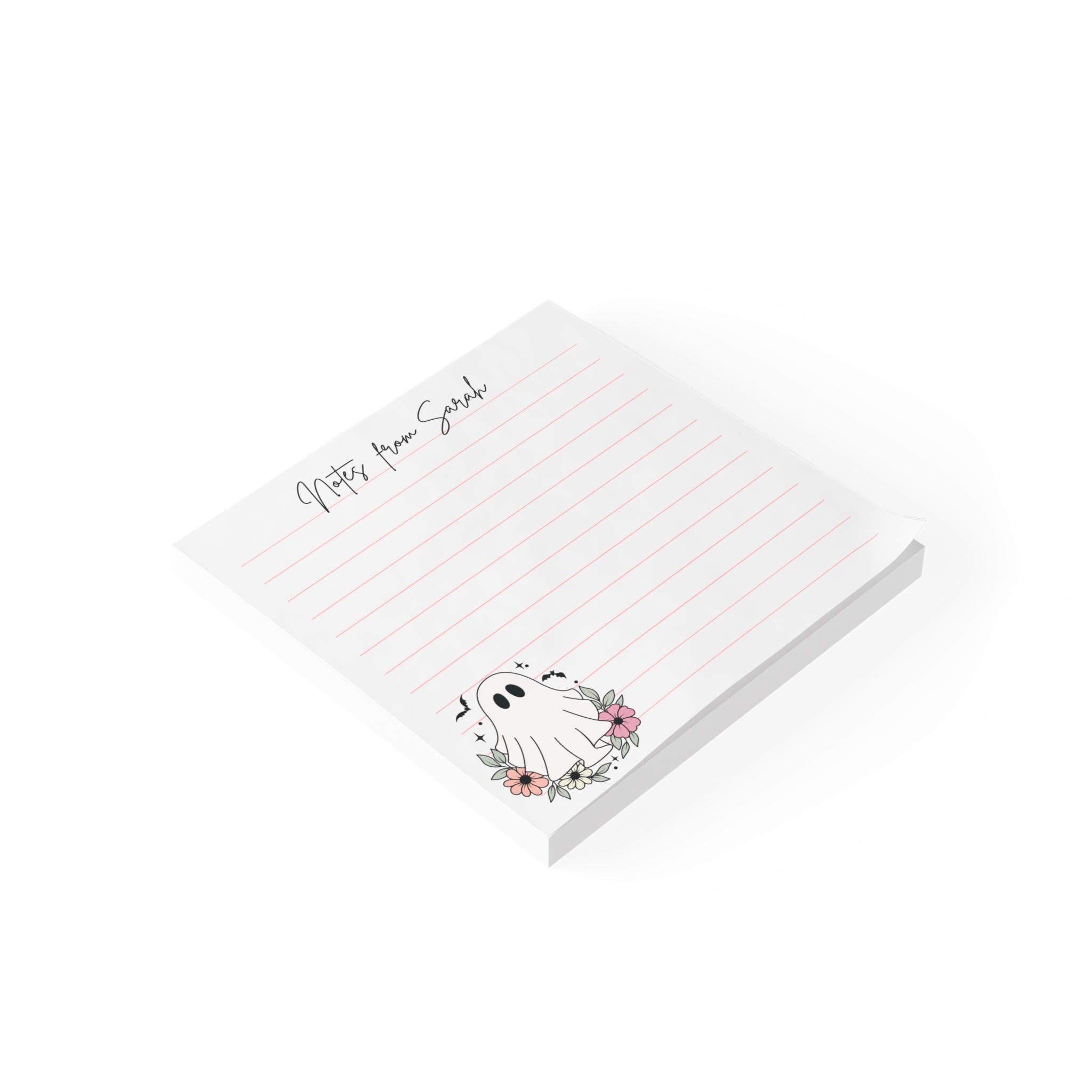 Personalized Ghost Sticky Notes, Cute Halloween Sticky Notepad, Sticky ...