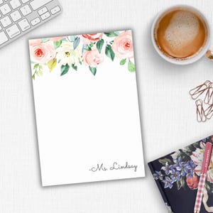 Personalized Floral Sticky Notes Custom Stationery, Office Essentials ...