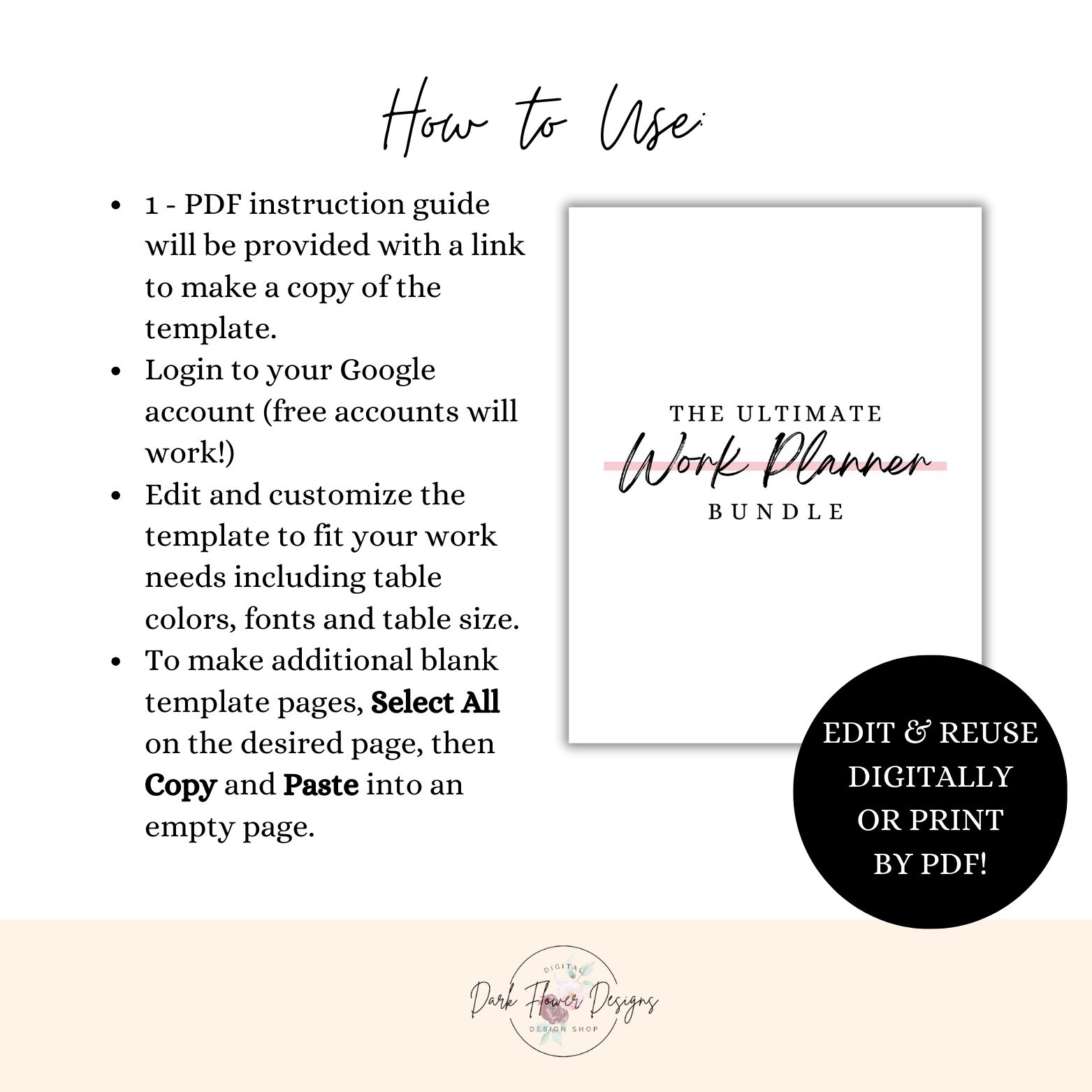 Ultimate Digital Productivity Planner Google Docs Bundle for Work ...