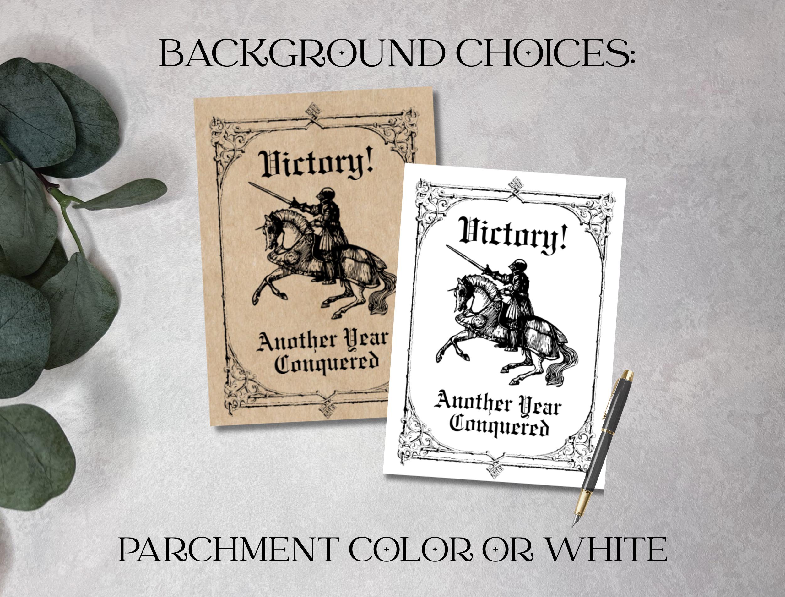 Medieval Birthday Card | Renaissance Gothic Knight Birthday Greeting ...