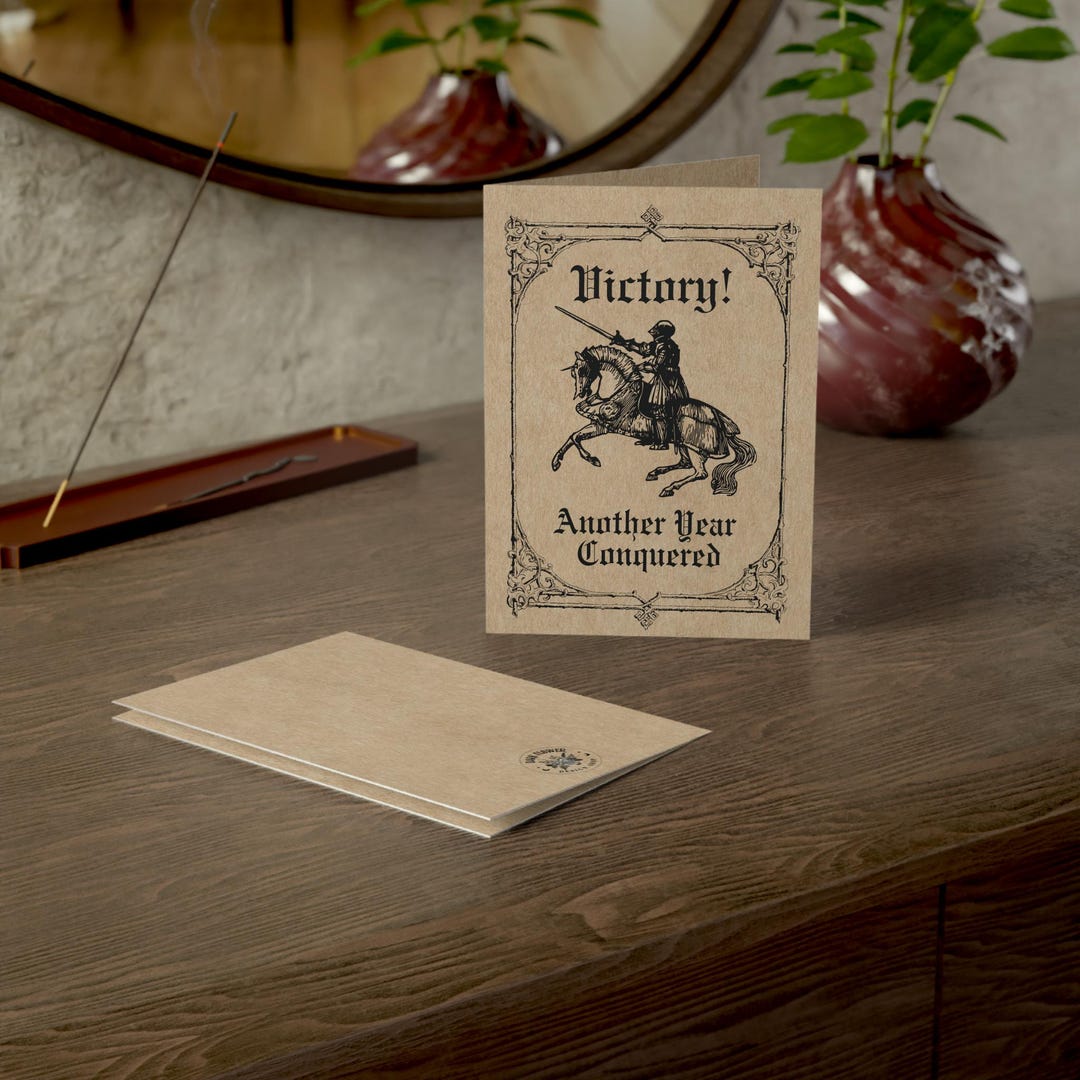Medieval Birthday Card | Renaissance Gothic Knight Birthday Greeting ...