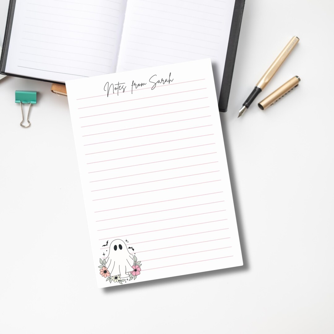 Personalized Ghost Sticky Notes, Cute Halloween Sticky Notepad, Sticky ...