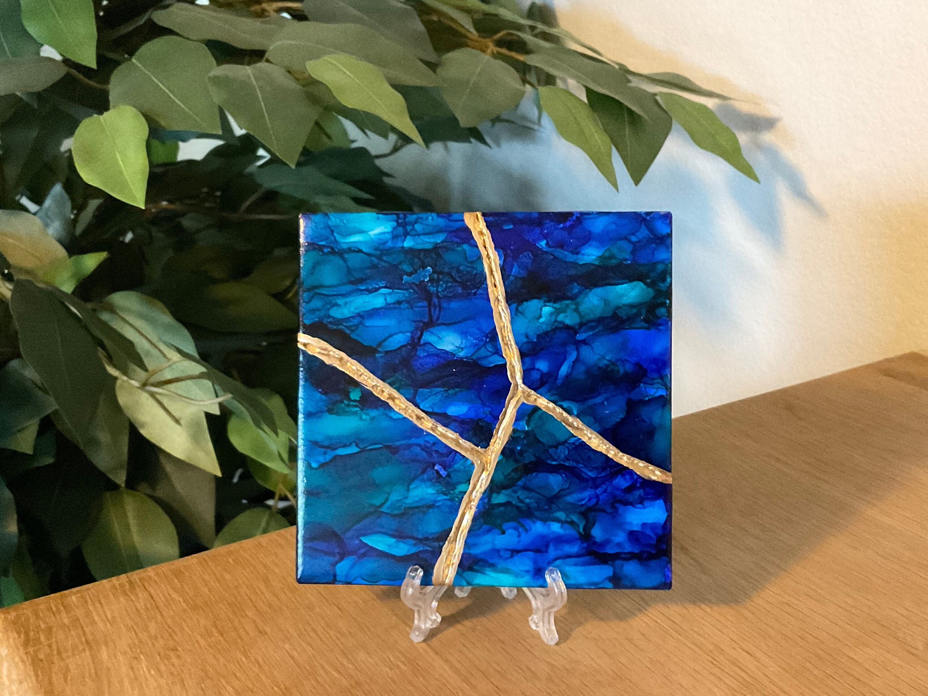 Kintsugi Art Hand-painted Kintsugi Art Tile Kintsukuroi - Etsy
