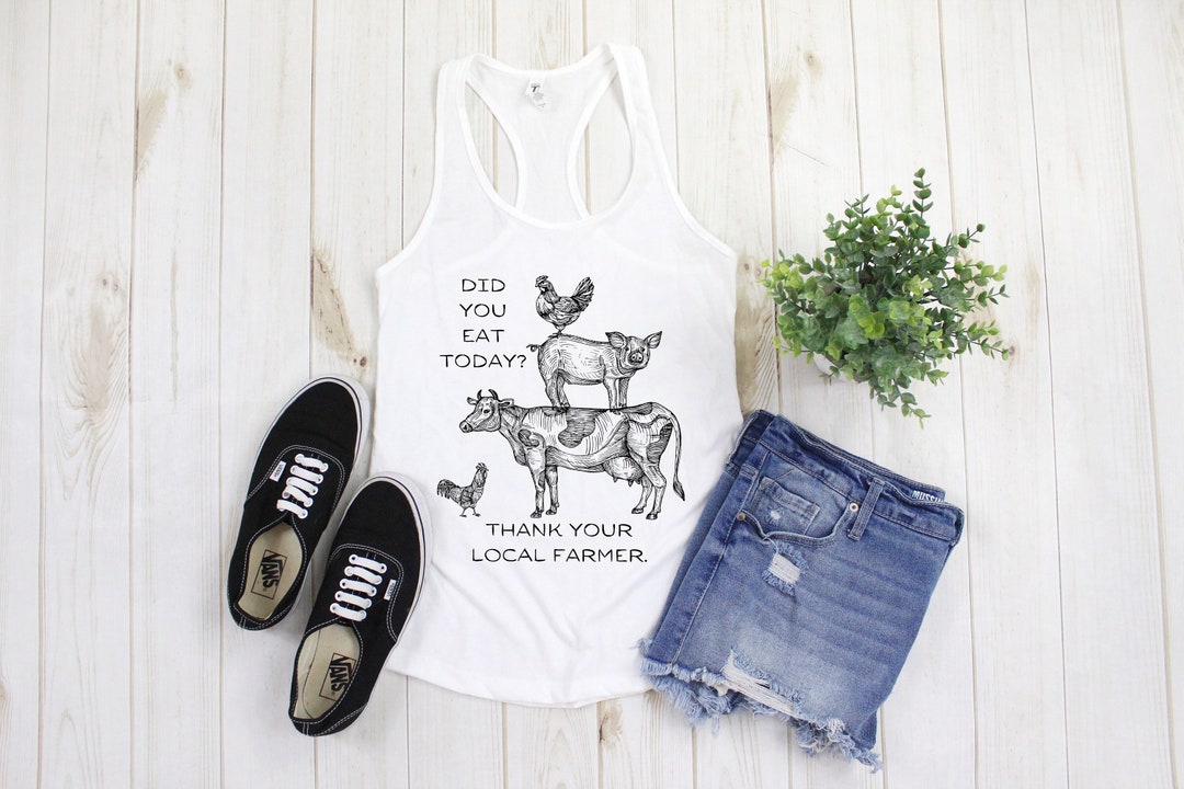 Farmer Shirt, Thank A Farmer Tank Top, Rural Racerback Tank, Farm Wife ...