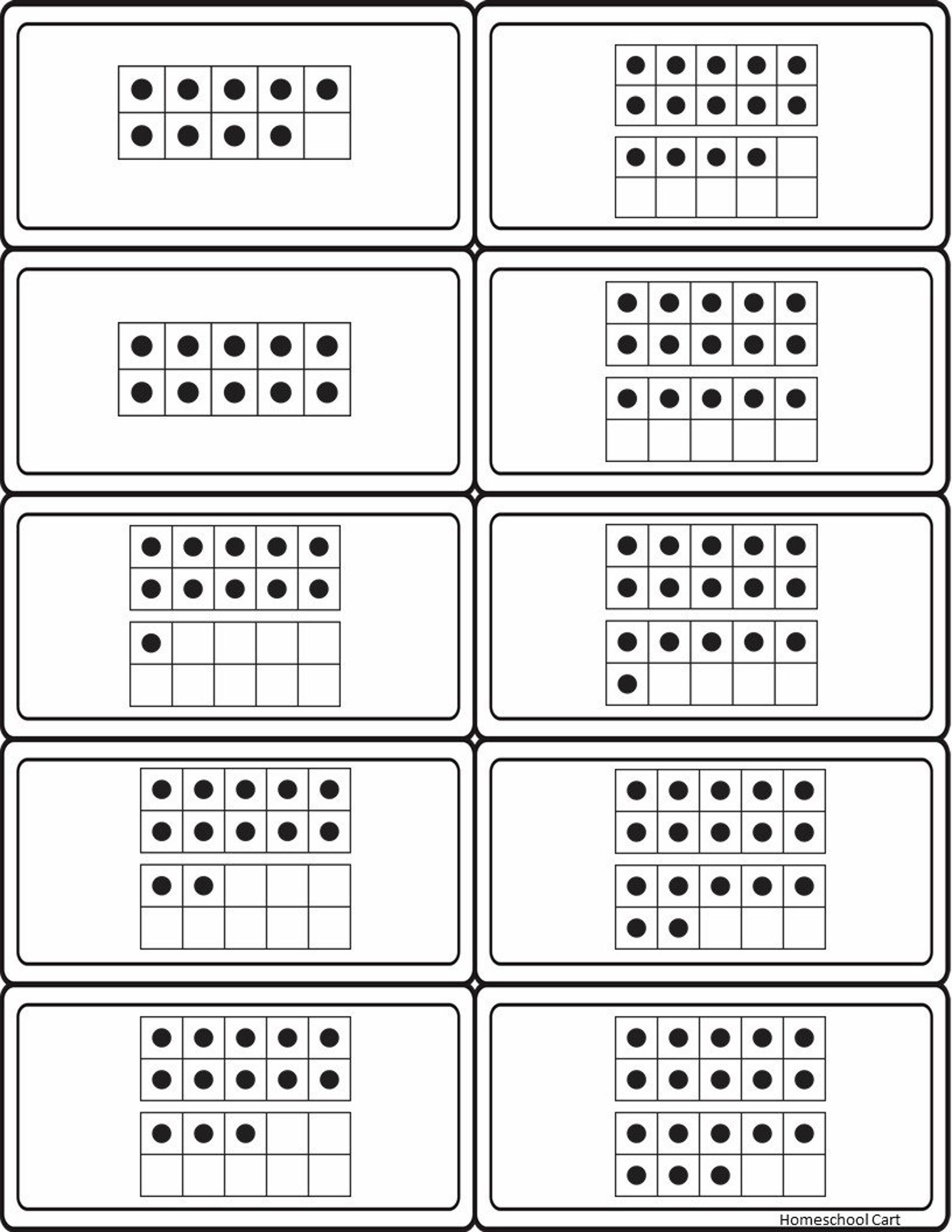 Ten Frame Flashcards 1-20 Ten Frames and Dice 1-6 - Etsy Canada