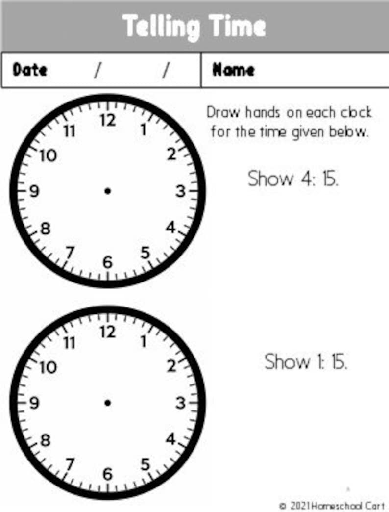 Telling the Time Worksheets (word Problems, Digital and Analog Clocks ...