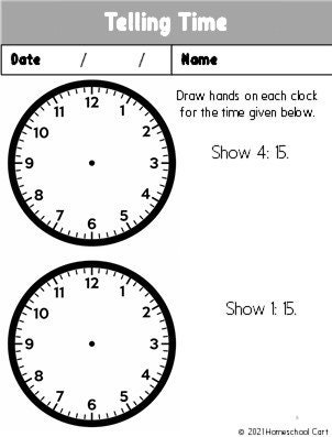 Telling the Time Worksheets (word Problems, Digital and Analog Clocks ...