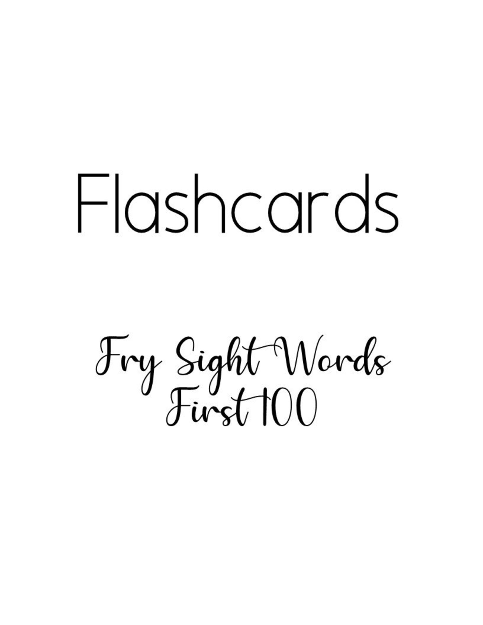 Fry's First 100 Key Ring Sight Words Flashcards - Etsy Canada