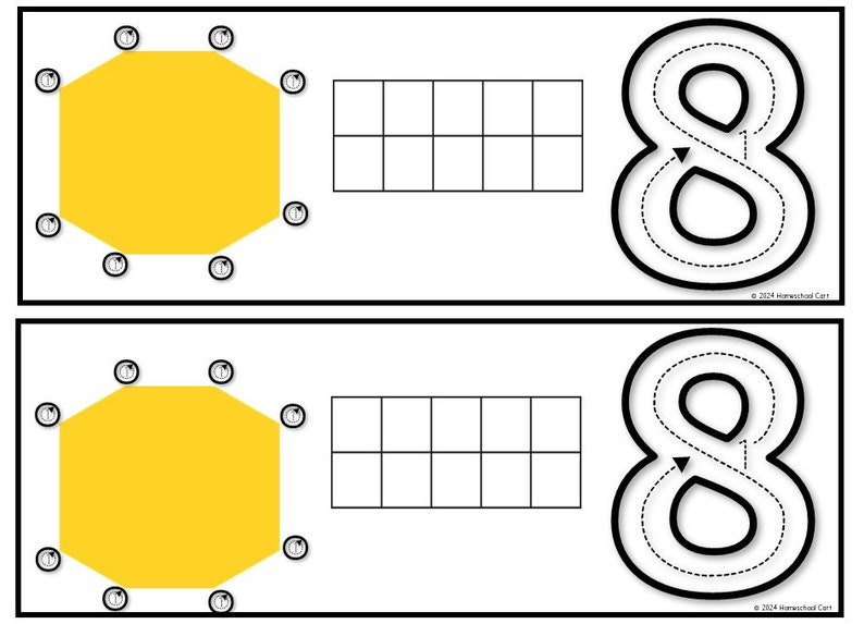2D Shapes Printable Cards With Ten Frames - A Dry Erase Activity - Etsy ...