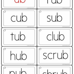 Short Vowel U Word Families Set (dots and Without Dots SET) - Etsy