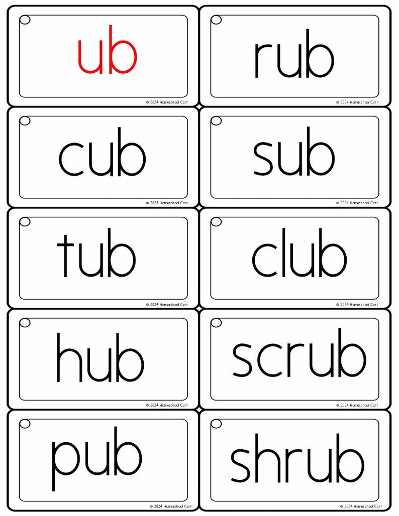 Short Vowel U Word Families Set (dots and Without Dots SET) - Etsy