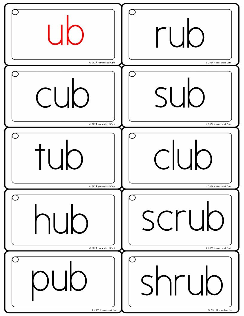 Short Vowel U Word Families Set (dots and Without Dots SET) - Etsy