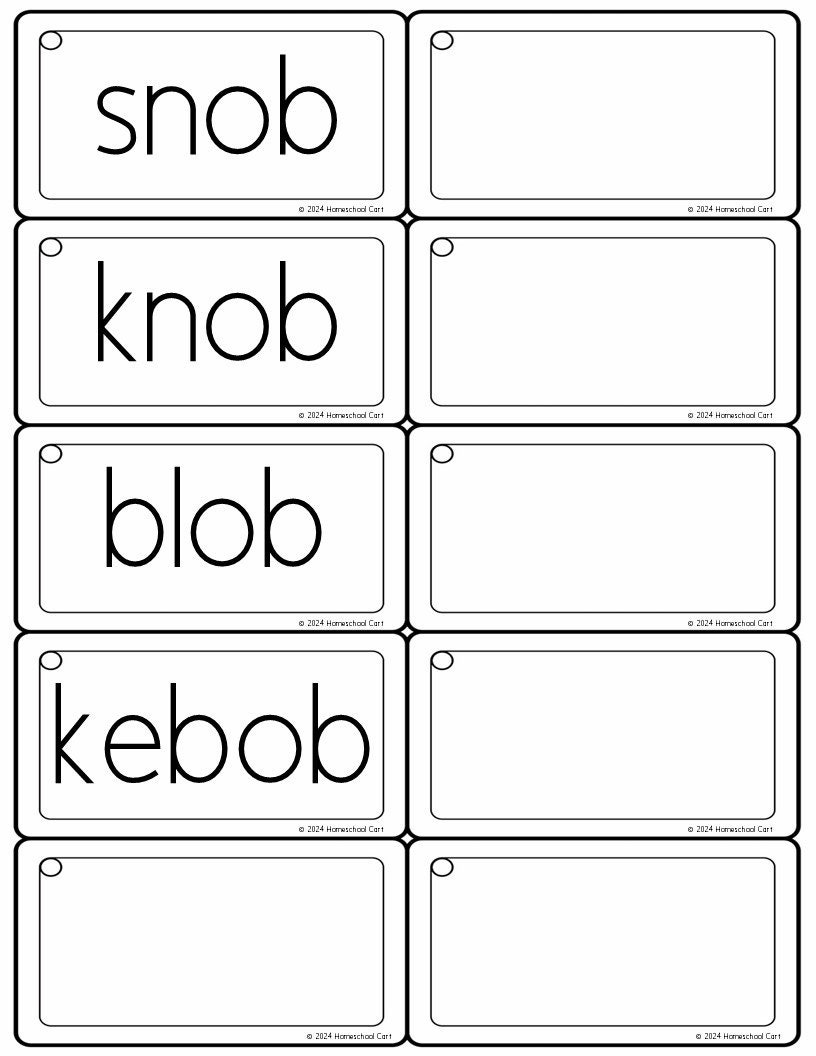 Short Vowel O Word Families Set (dots and Without Dots SET) - Etsy