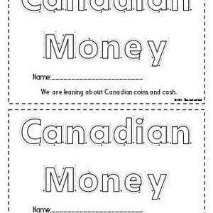 Canadian Money Mini Workbook - Etsy