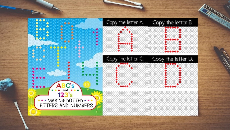 Abc's and 123's Making Dotted Letters and Numbers - Etsy