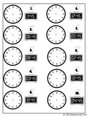 Telling the Time Worksheets (word Problems, Digital and Analog Clocks ...
