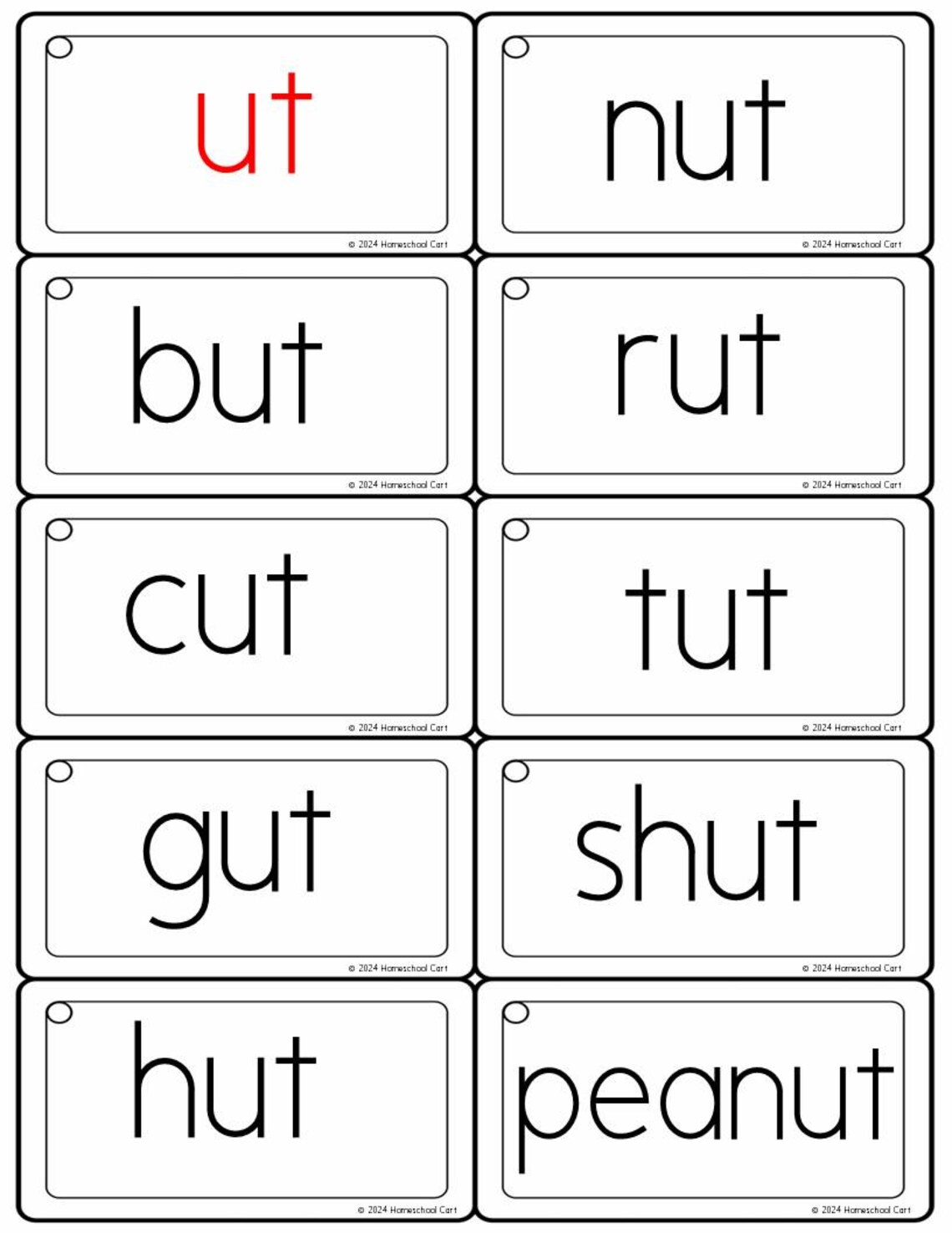 Short Vowel AEIOU Let's Read Key Ring Flashcards (words) - Etsy
