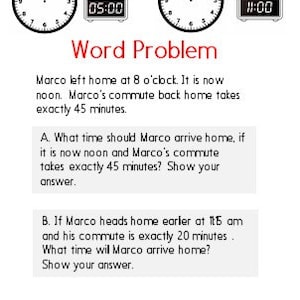 Telling the Time Worksheets (word Problems, Digital and Analog Clocks ...