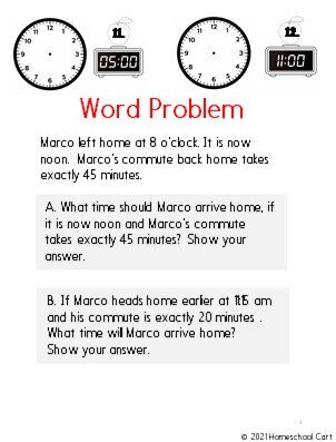 Telling the Time Worksheets (word Problems, Digital and Analog Clocks ...
