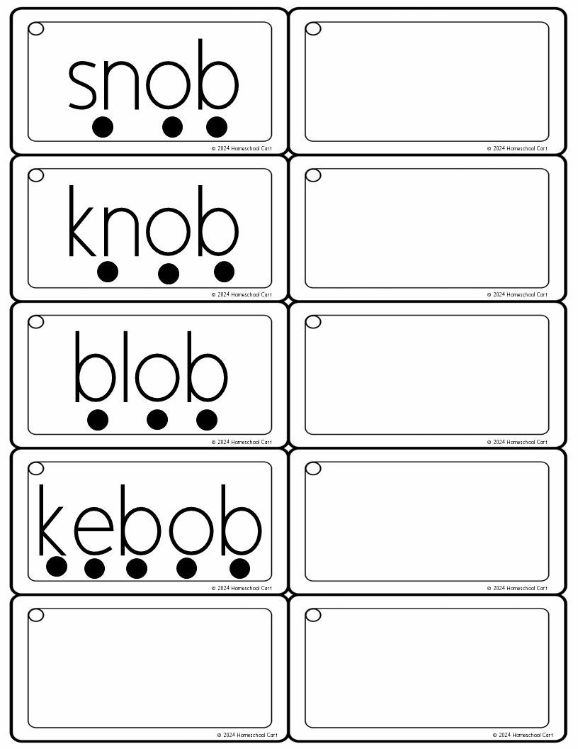 Short Vowel O Word Families Set (dots and Without Dots SET) - Etsy