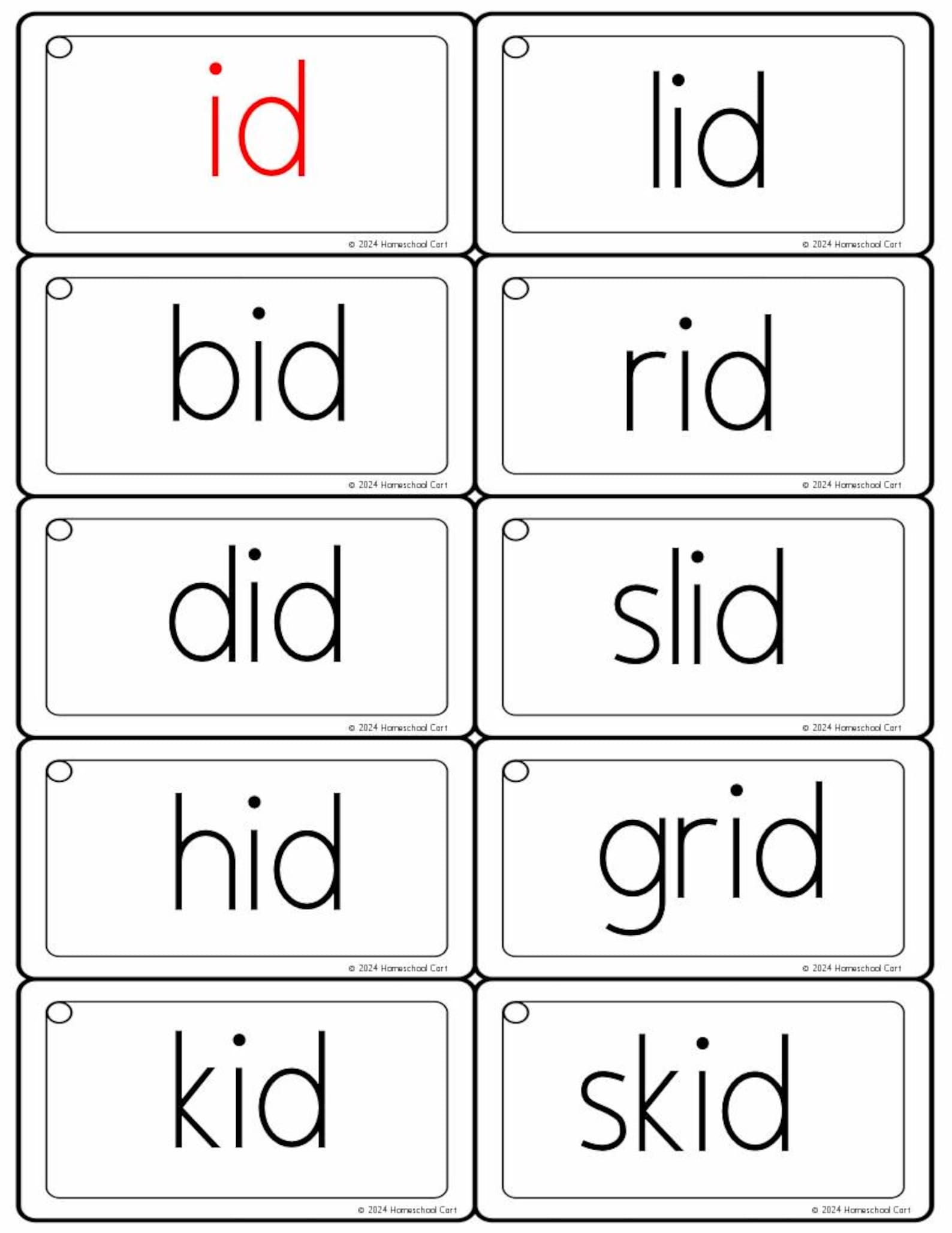 Short Vowel AEIOU Let's Read Key Ring Flashcards (words) - Etsy