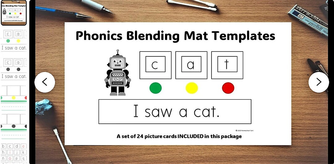 Phonics Blending Mat Templates With 24 Picture Cards - Etsy