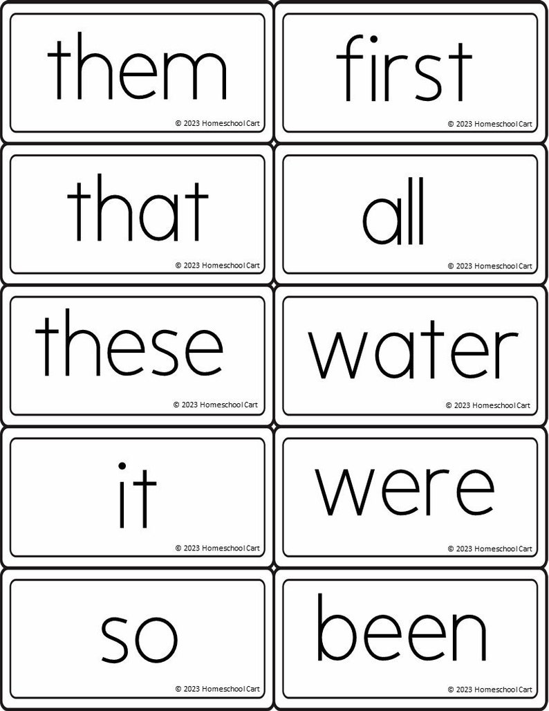 Fry's First 100 Key Ring Sight Words Flashcards - Etsy Canada