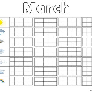 Daily Weather Ten Frame Calendar Tracker (for ALL 12 Months) - Etsy