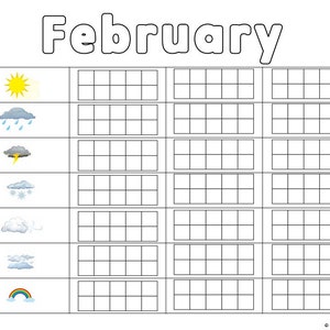Daily Weather Ten Frame Calendar Tracker (for ALL 12 Months) - Etsy